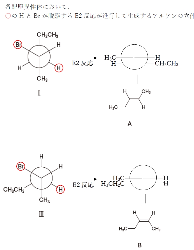 109回薬剤師国家試験問102 （S）-2-ブロモペンタンのE2反応